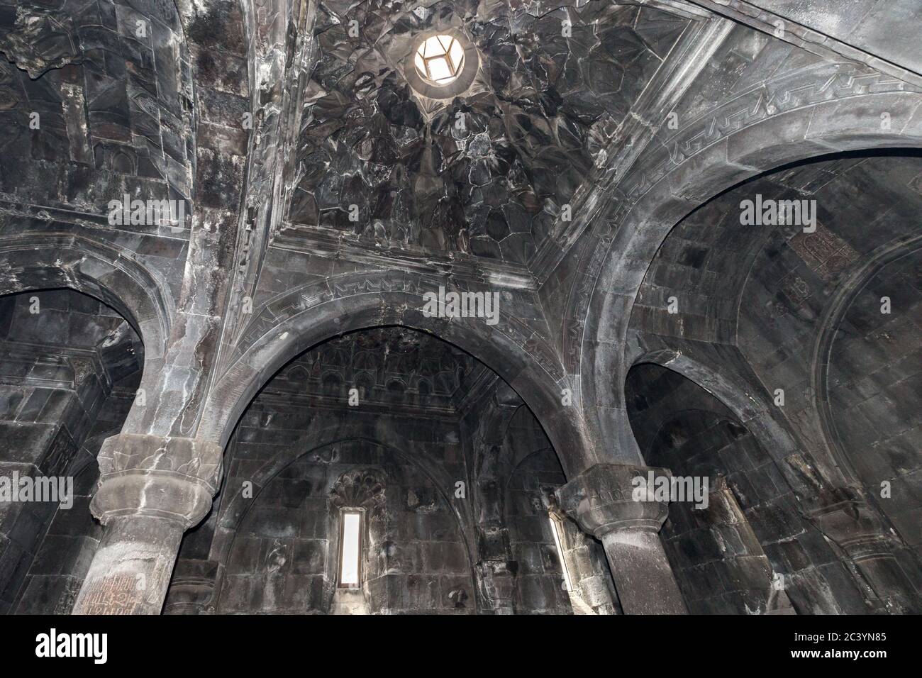 Vault of vestry (gavit) Monastery of Geghard (Holy Lance), Armenian ...