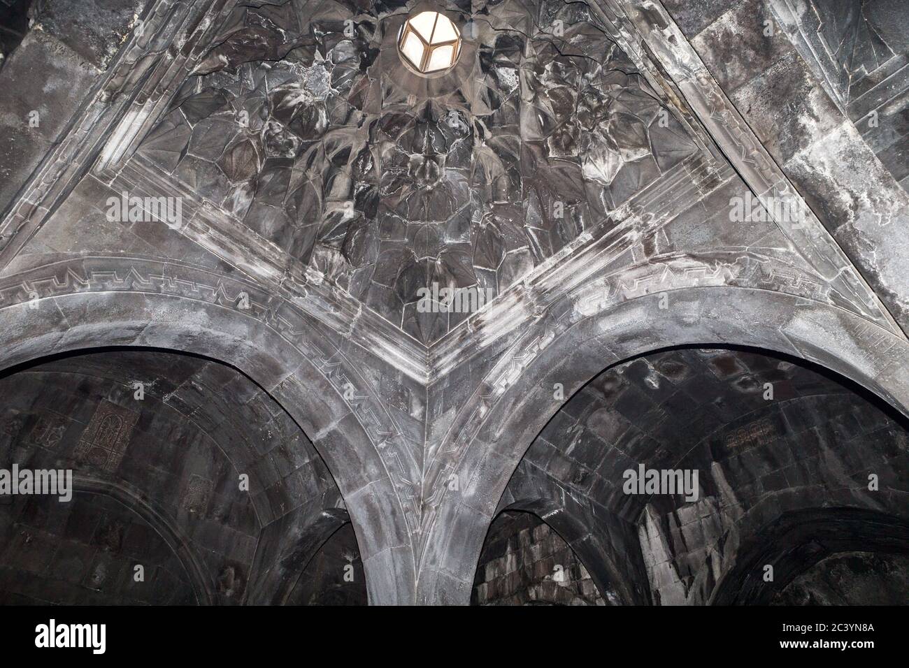 Vault of vestry (gavit) Monastery of Geghard (Holy Lance), Armenian ...