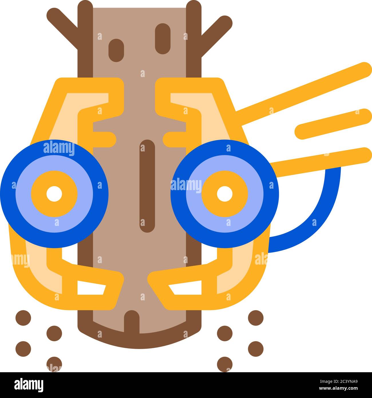 tree felling machine icon vector outline illustration Stock Vector ...