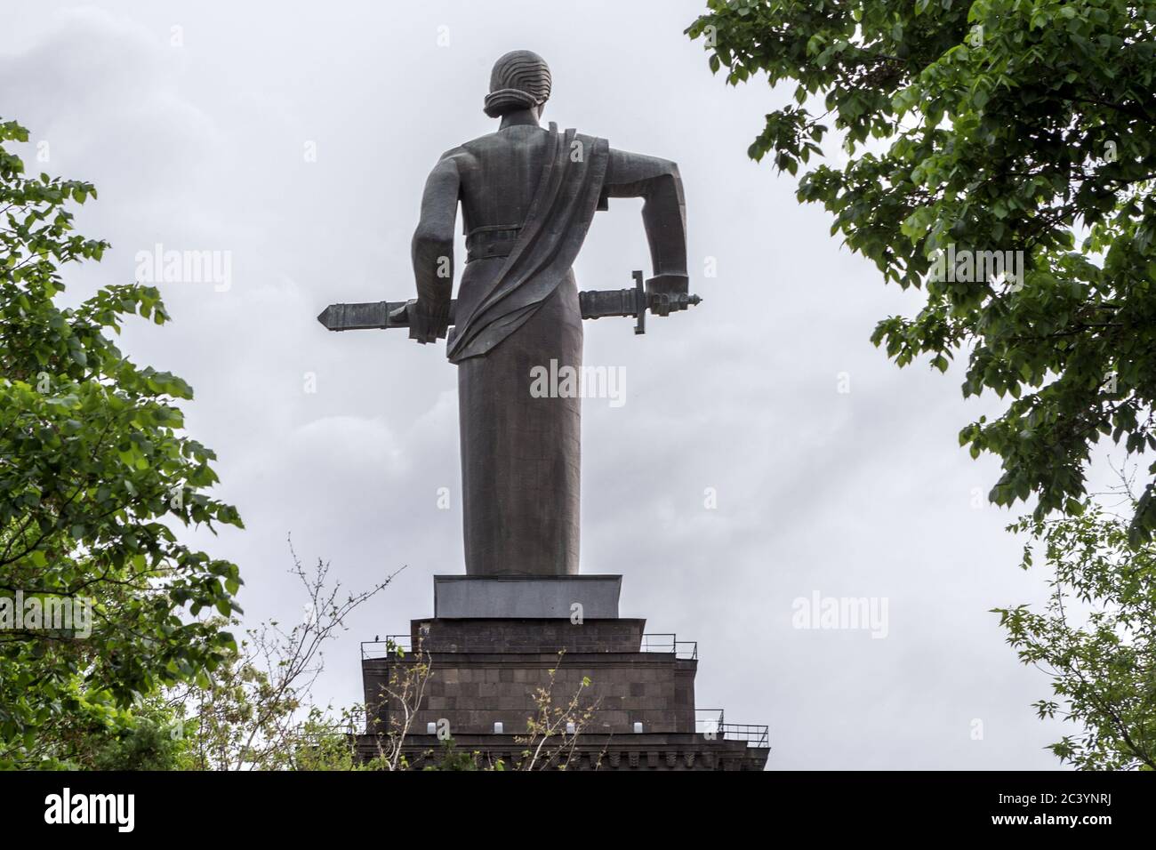 Rear of The statue of Mother Armenia at the Victory Park, Yerevan ...