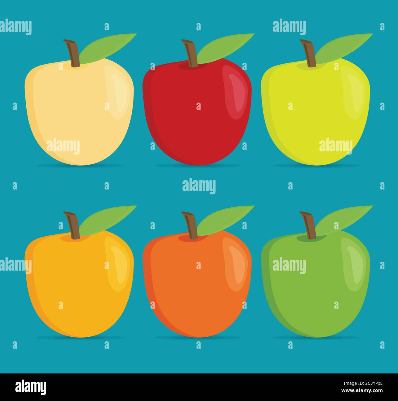 Flat vector apple set Stock Vector Image & Art - Alamy