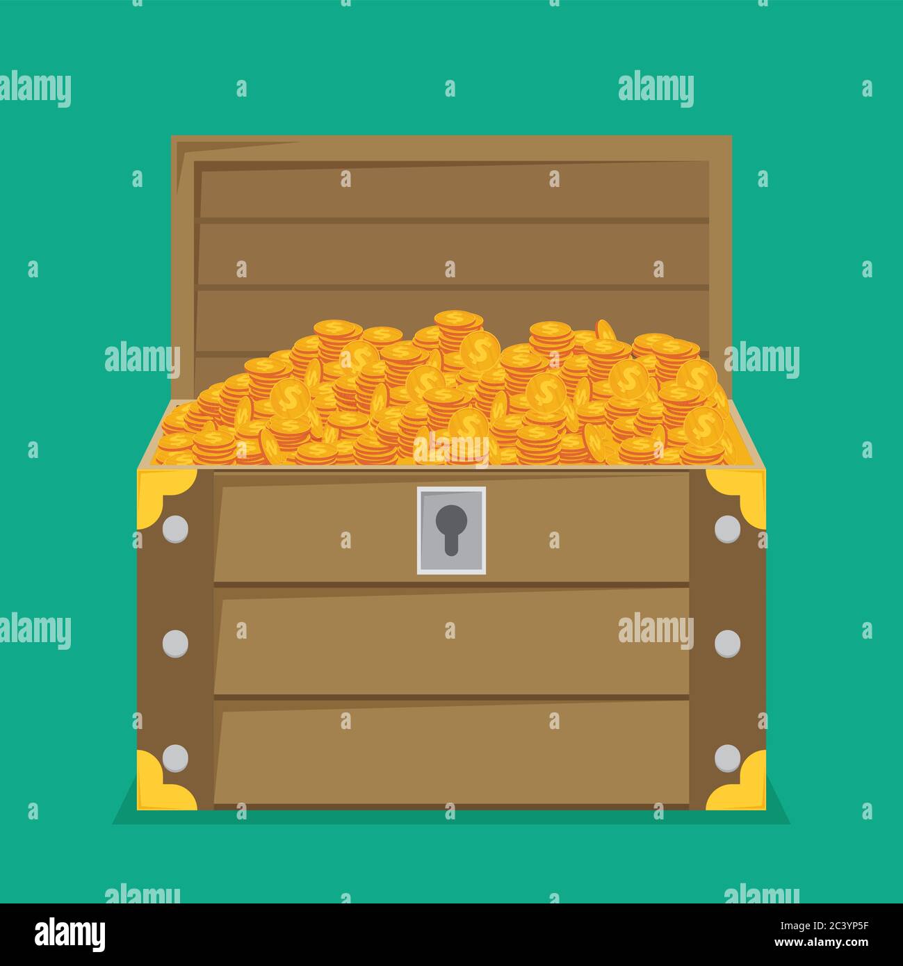 open treasure chest isolated flat design Stock Vector Image & Art - Alamy
