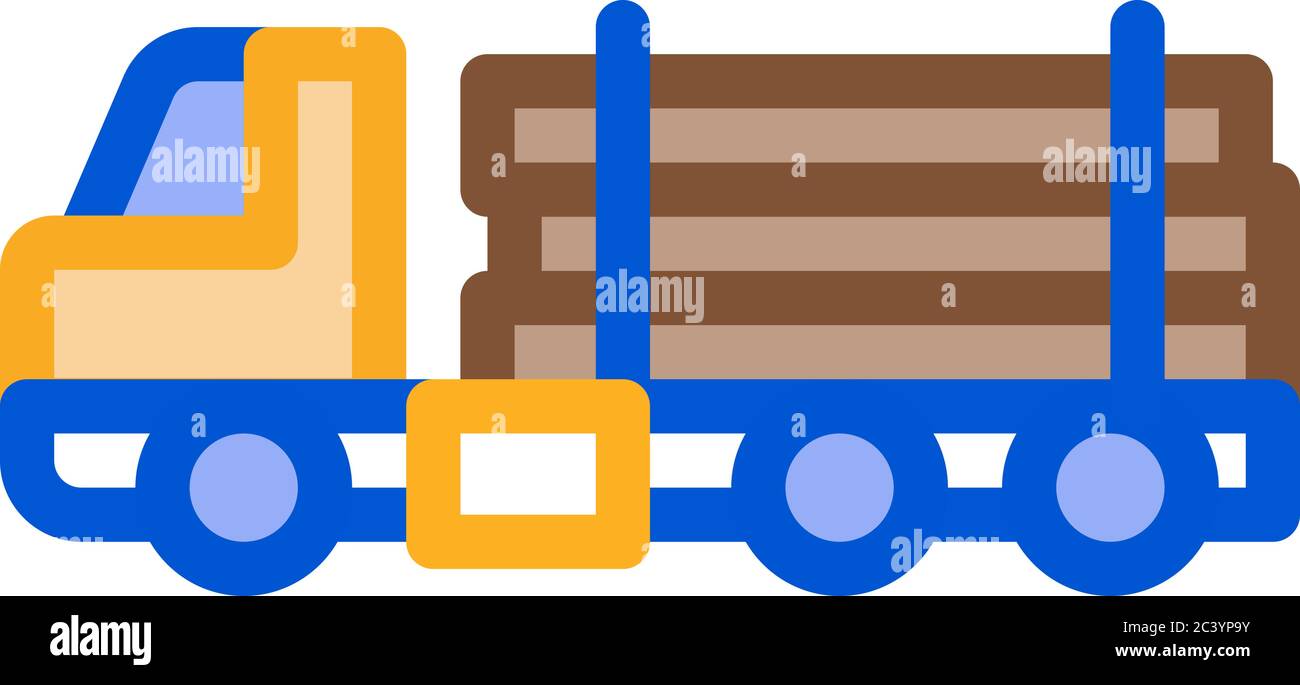 logging delivery truck icon vector outline illustration Stock Vector ...