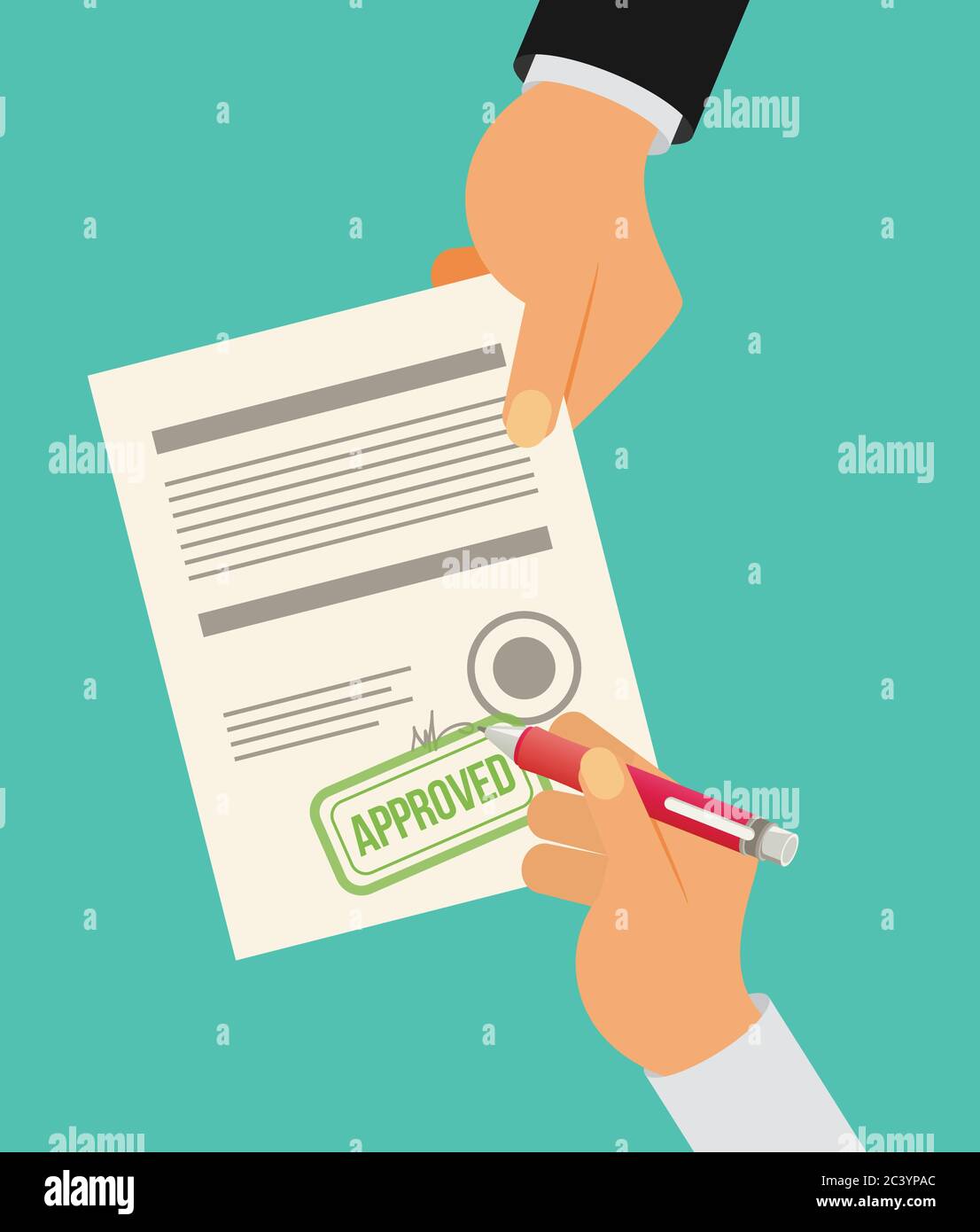 approved stamp in contract. Flat vector Stock Vector Image & Art - Alamy