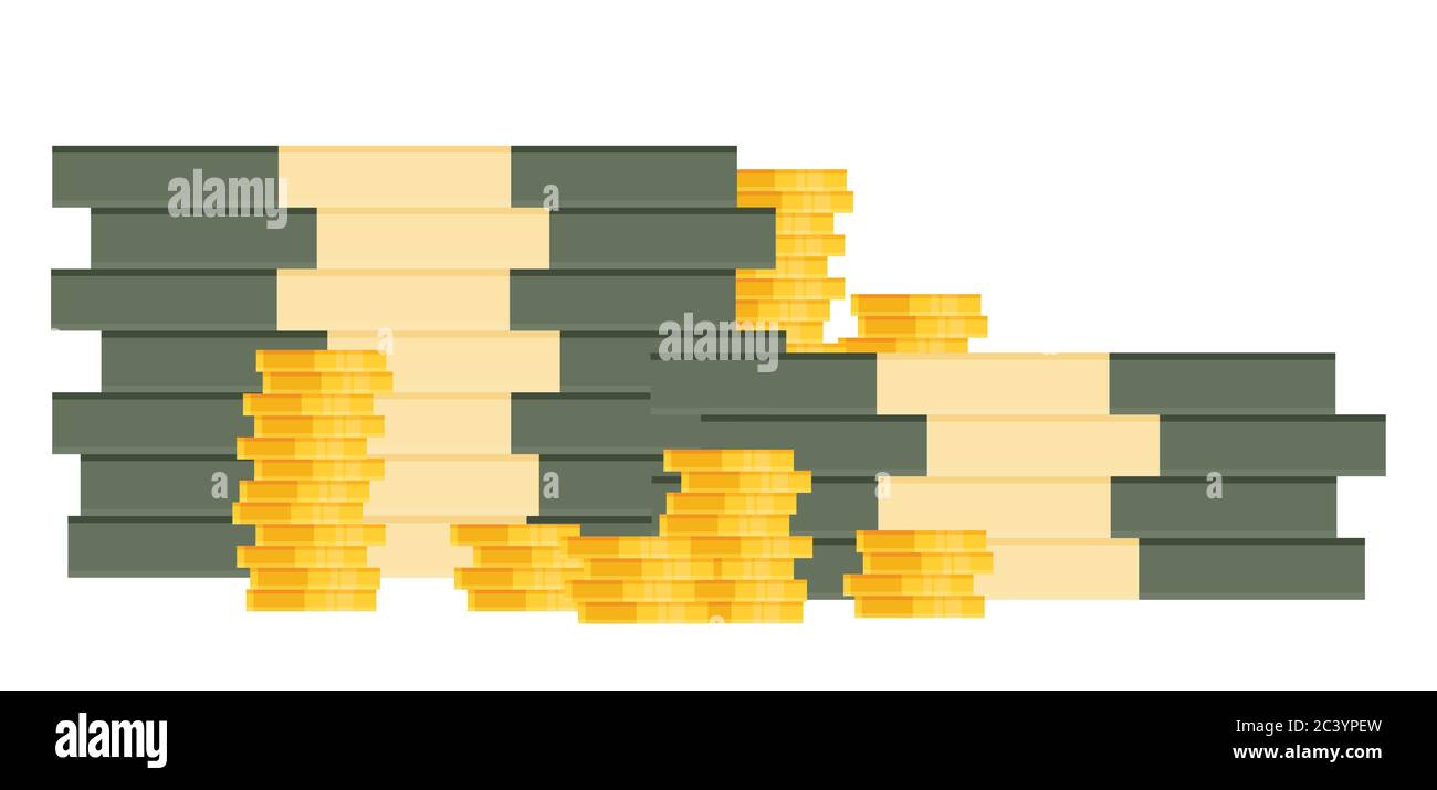Cash vector illustration. Stack of cash design in flat style Stock ...