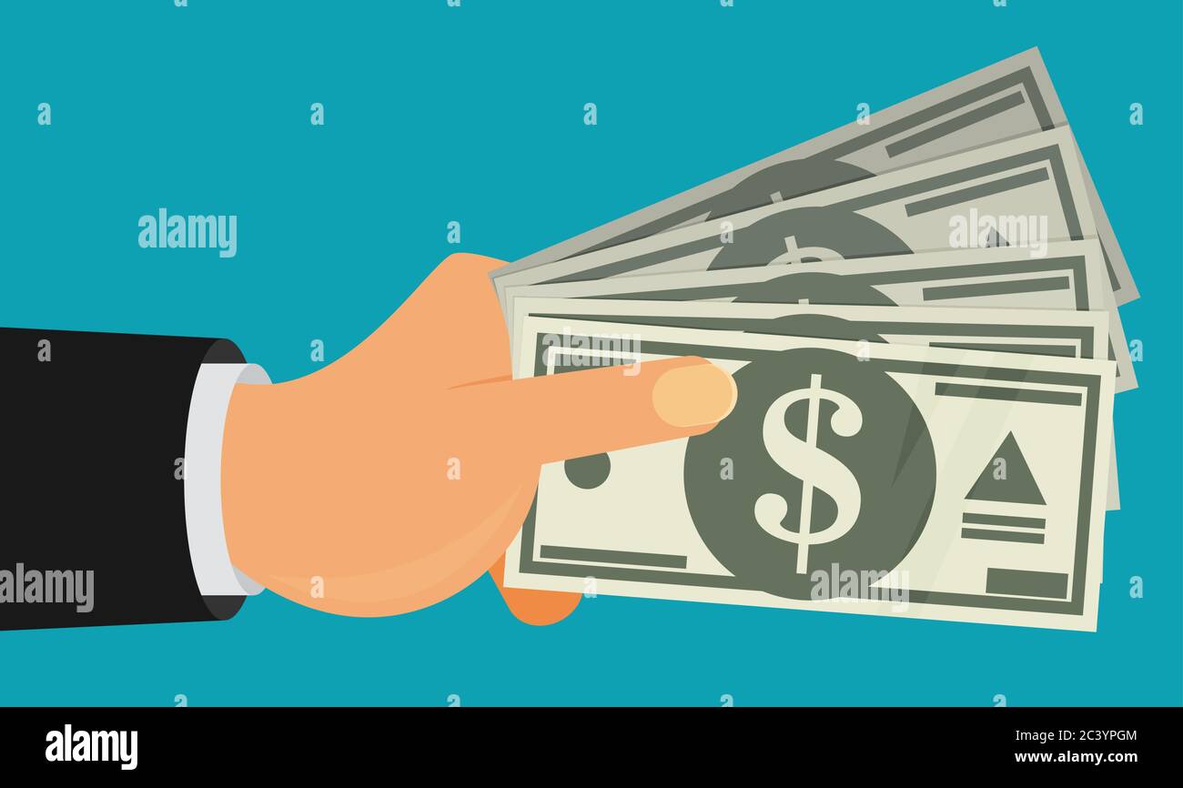 Holding money Stock Vector Images - Alamy