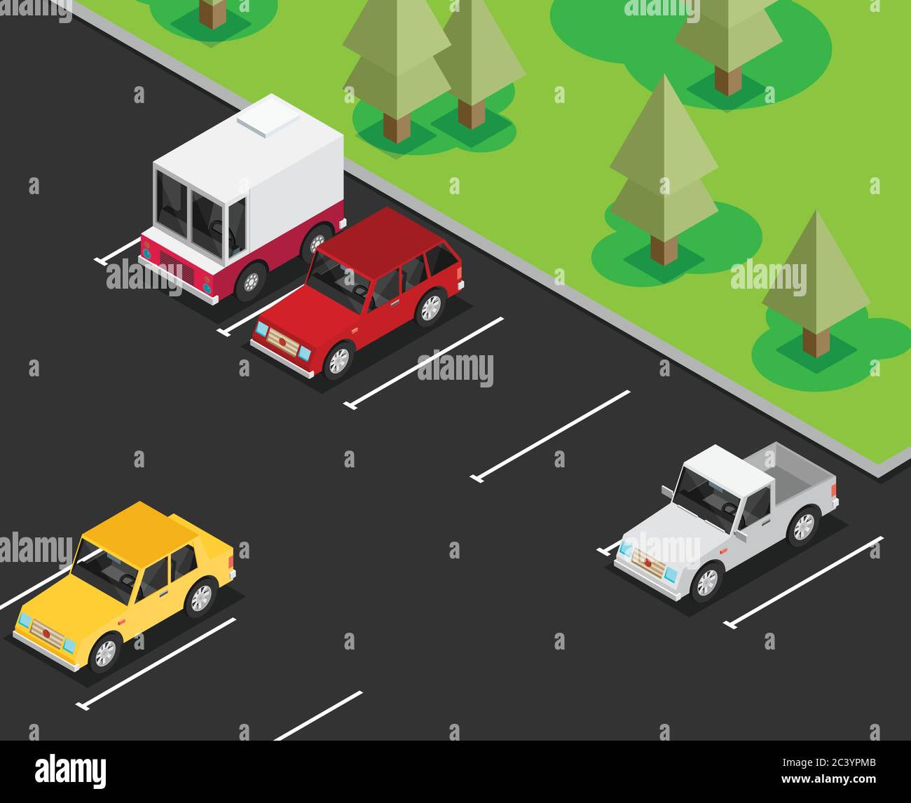 Isometric car parked. Flat vector Stock Vector Image & Art - Alamy