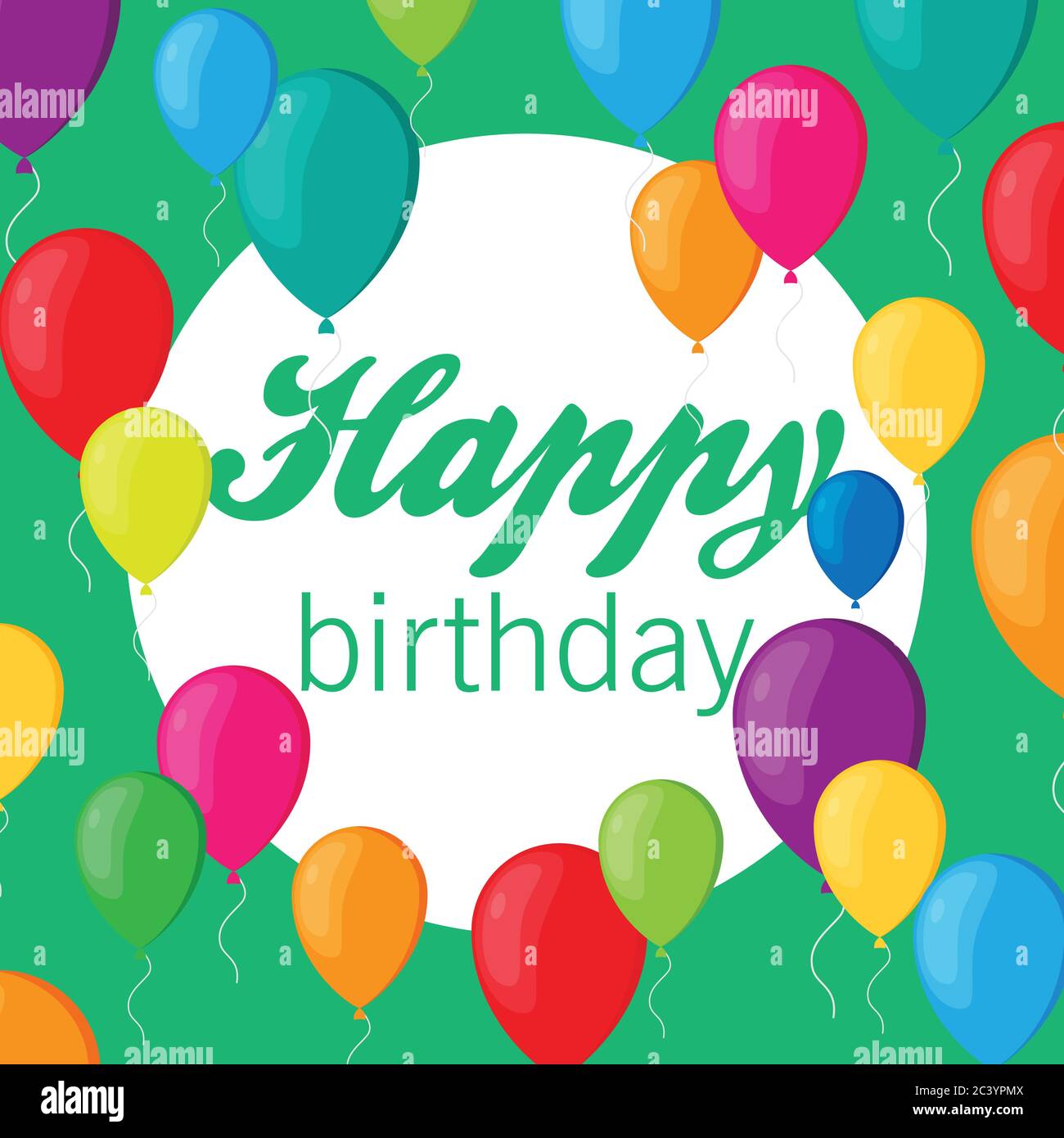 Colorful birthday background in flat design style Stock Vector Image ...