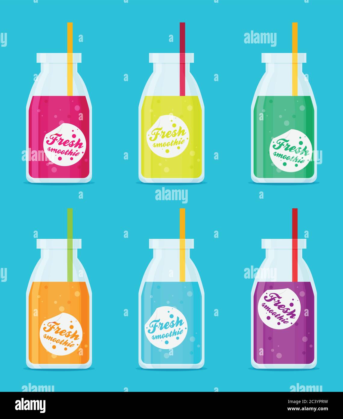 Smoothie summer bar menu Stock Vector Images - Alamy