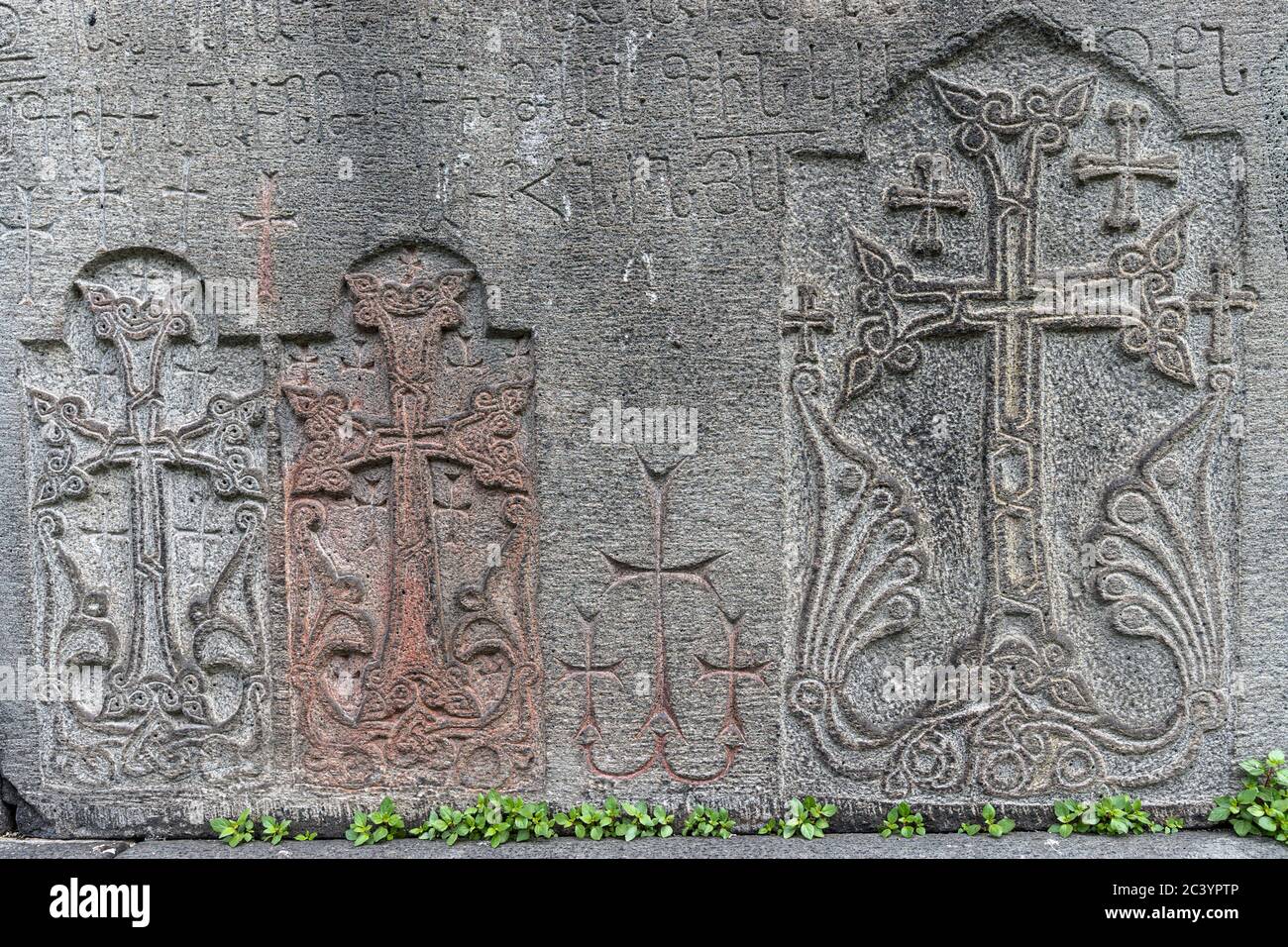 Crosses on external wall of Gavit: Haghpat Monastery, Lori region ...