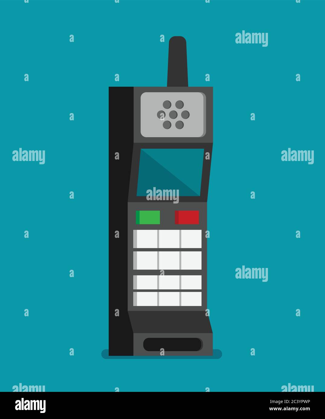 Vector flat icon of phone with keypad and display Stock Vector Image ...