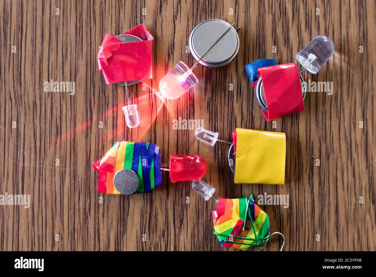 Led Series and colored insulating taper with flat batteries ...