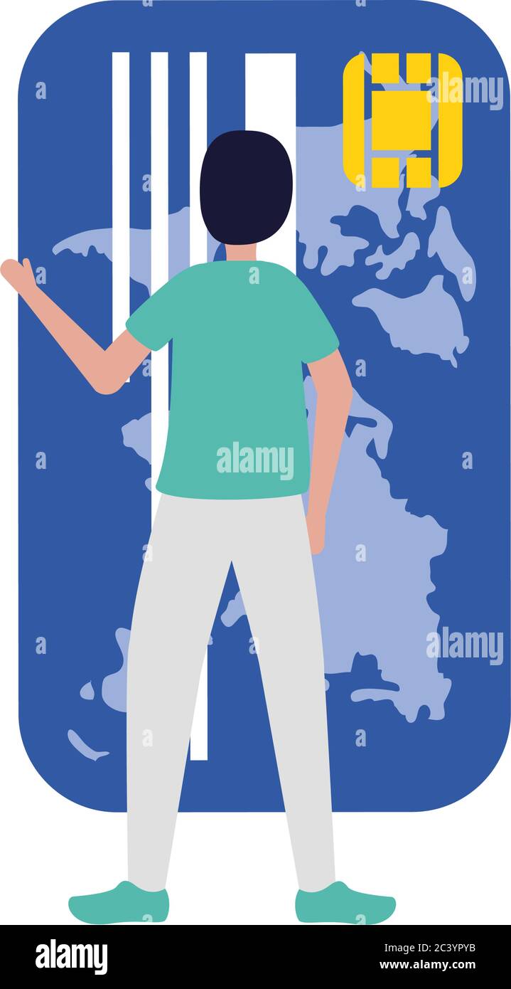 Man avatar with credit card of money financial banking commerce and ...