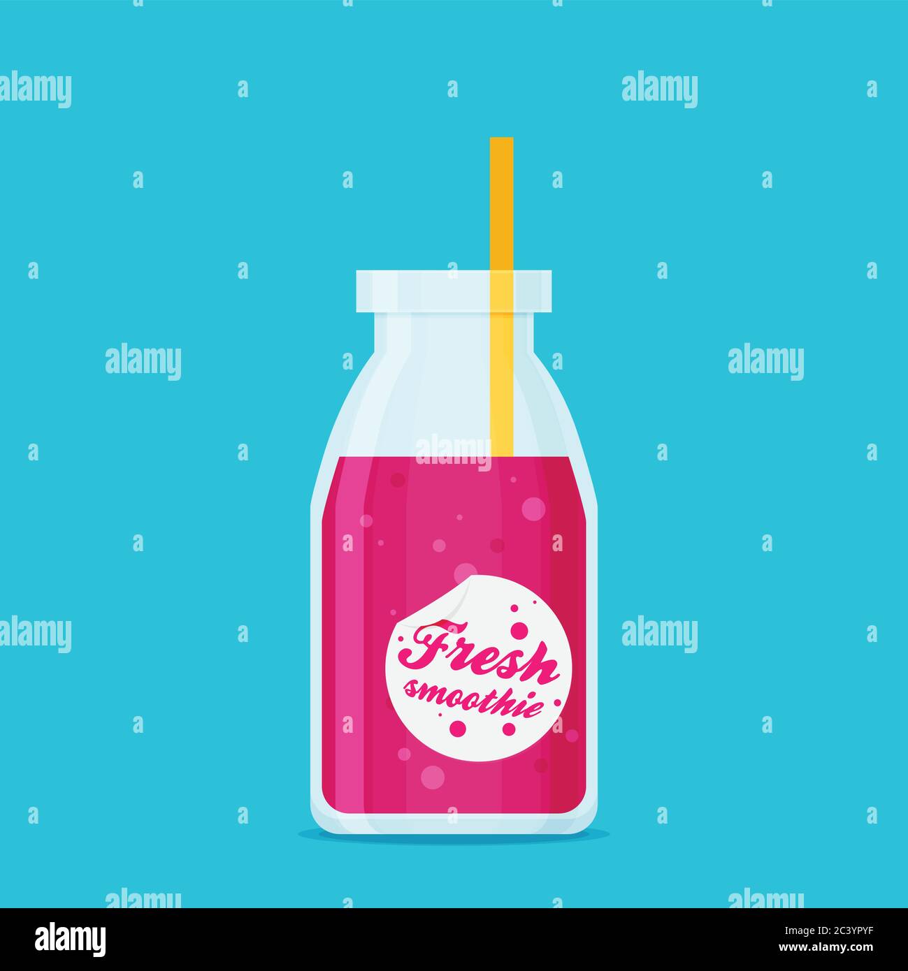 Tasty cocktail. Pink smoothie. Flat vector Stock Vector Image & Art - Alamy