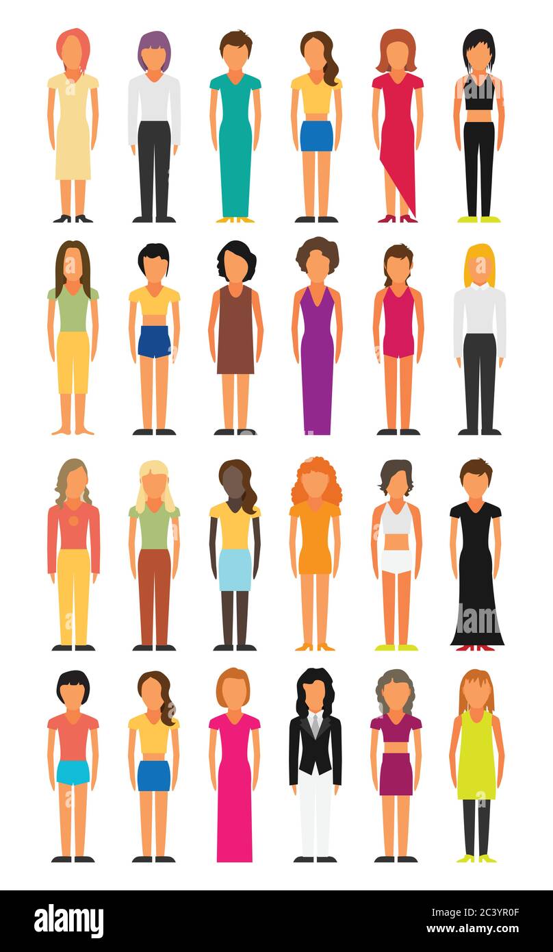 woman flat style people figures icons Stock Vector Image & Art - Alamy