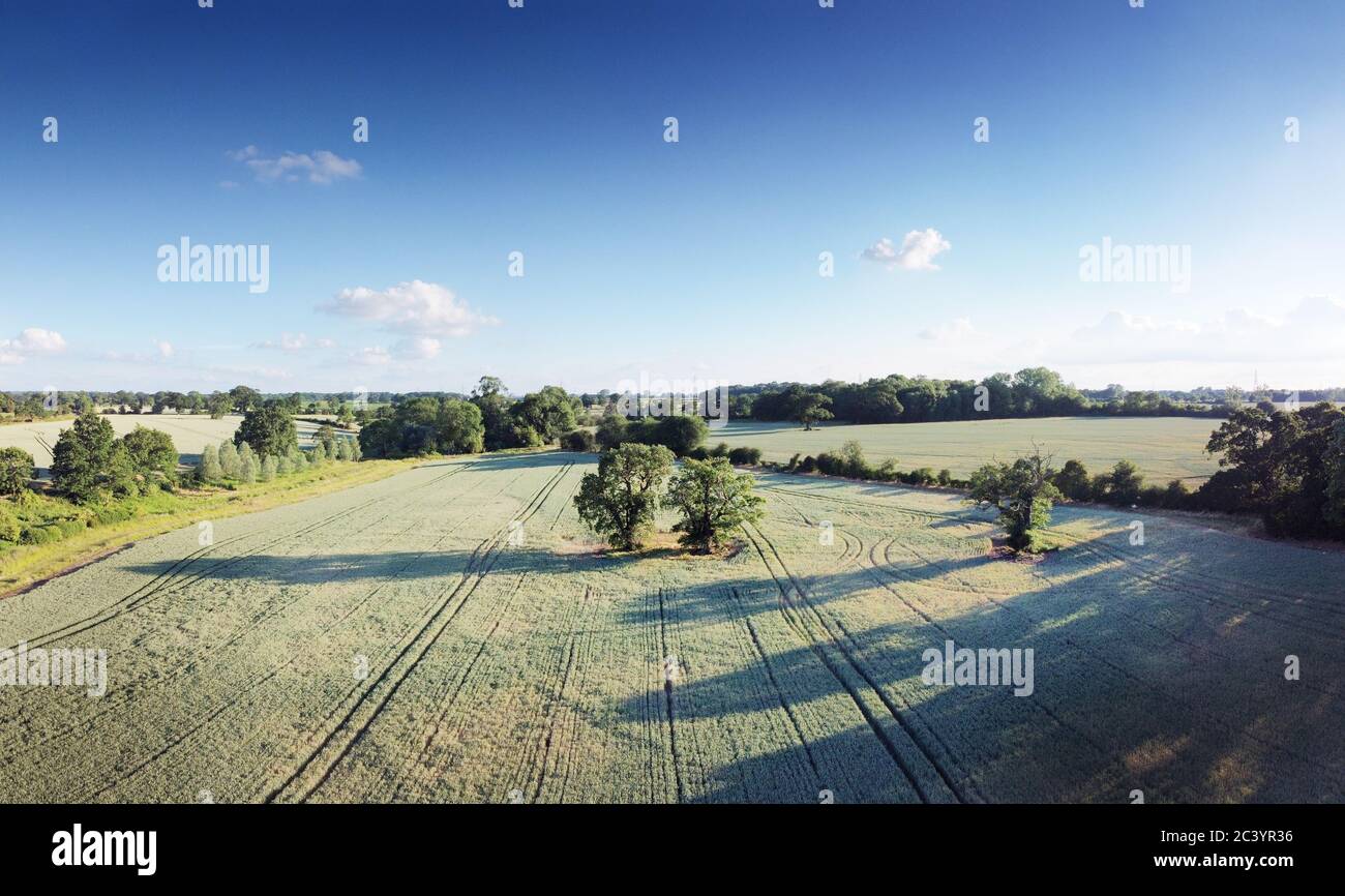 panoramic aerial view of farmland in the village of terling essex Stock ...