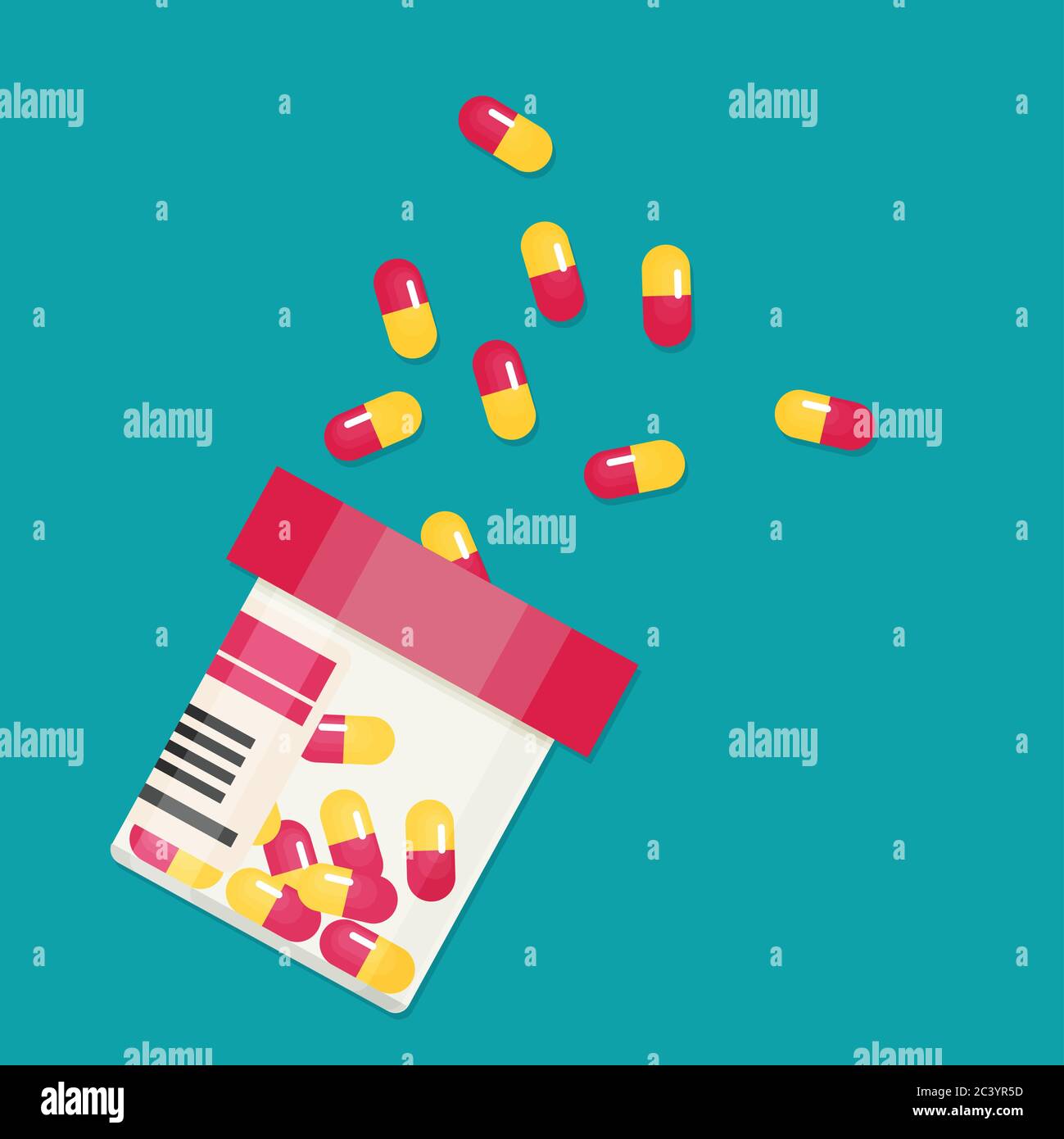 Vector pill bottle with capsule pills Stock Vector Image & Art - Alamy