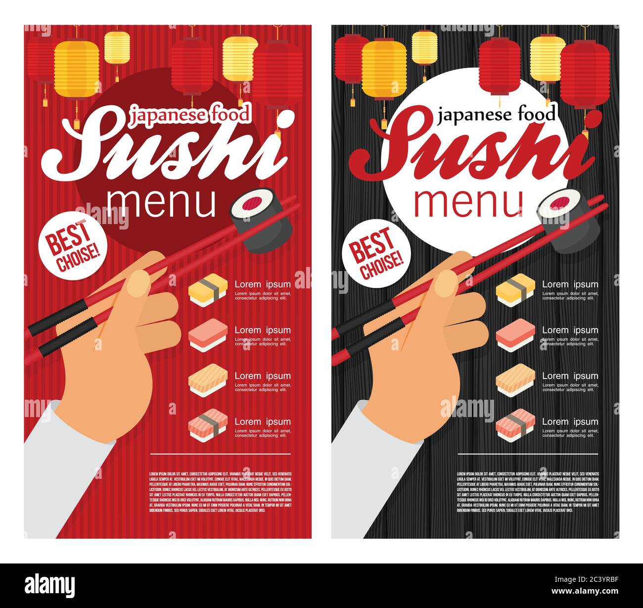 Vector sushi menu template. Flat vector Stock Vector Image & Art - Alamy