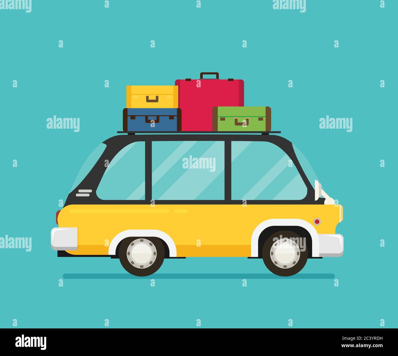 Vector illustration of a retro travel van Stock Vector Image & Art - Alamy