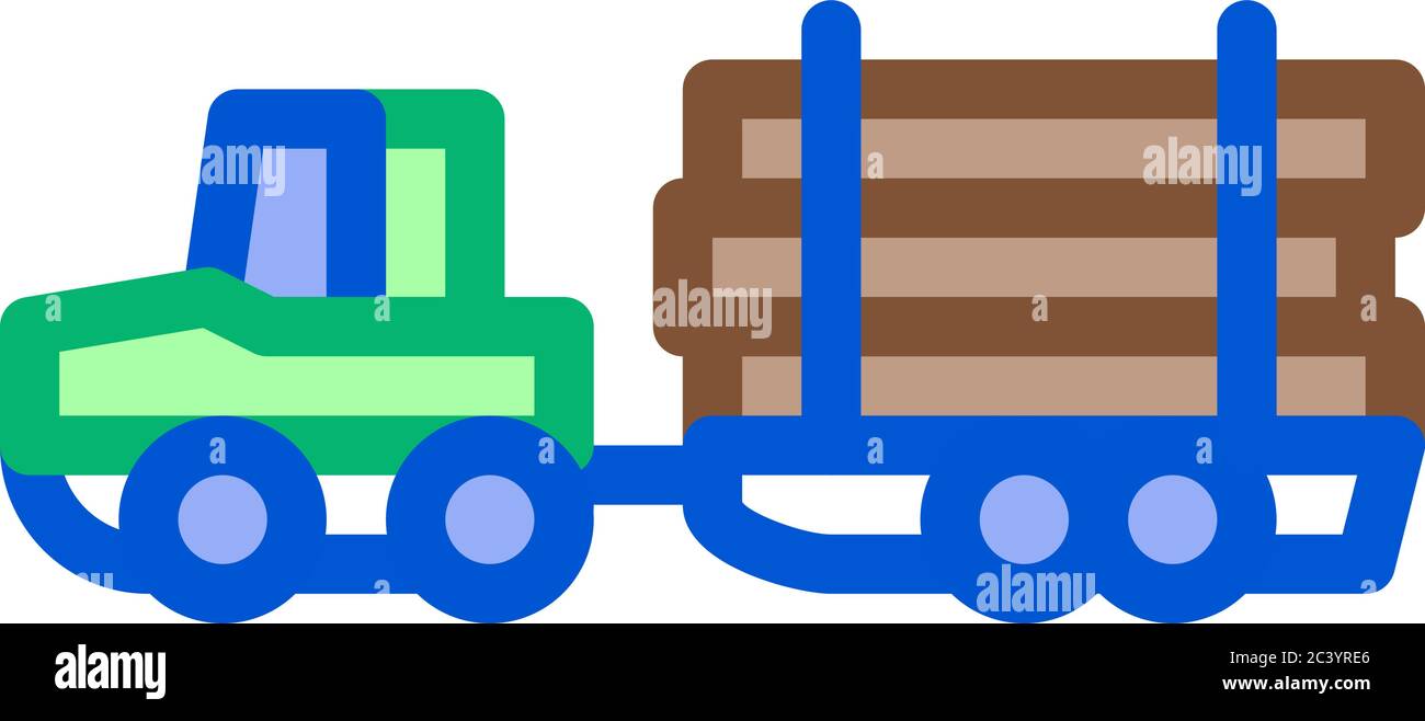 logging delivery transport icon vector outline illustration Stock ...