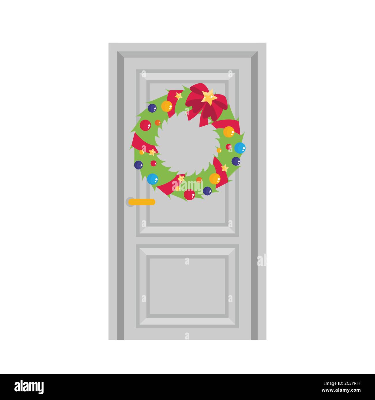 Flat xmas circle wreath Stock Vector Images - Alamy
