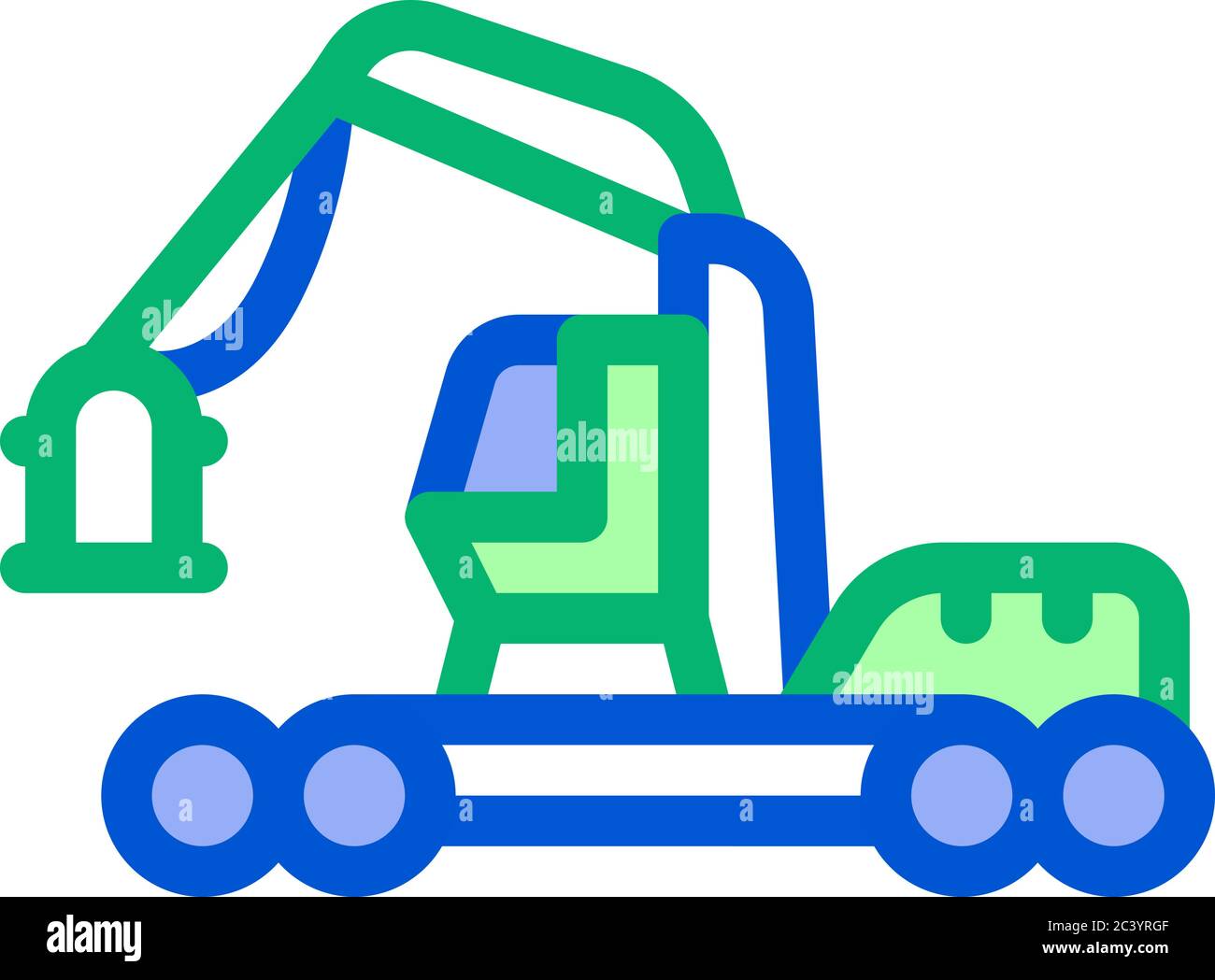 logging industry machine icon vector outline illustration Stock Vector ...