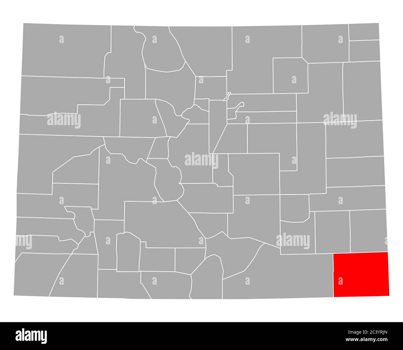 Map of Baca in Colorado Stock Photo - Alamy