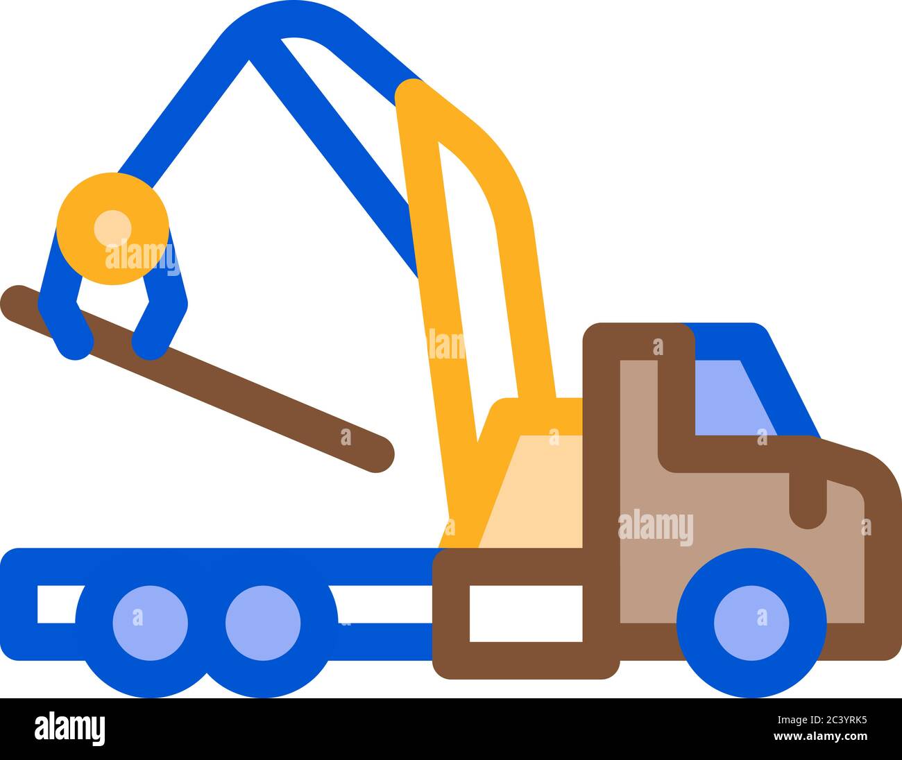loading wood machine icon vector outline illustration Stock Vector ...