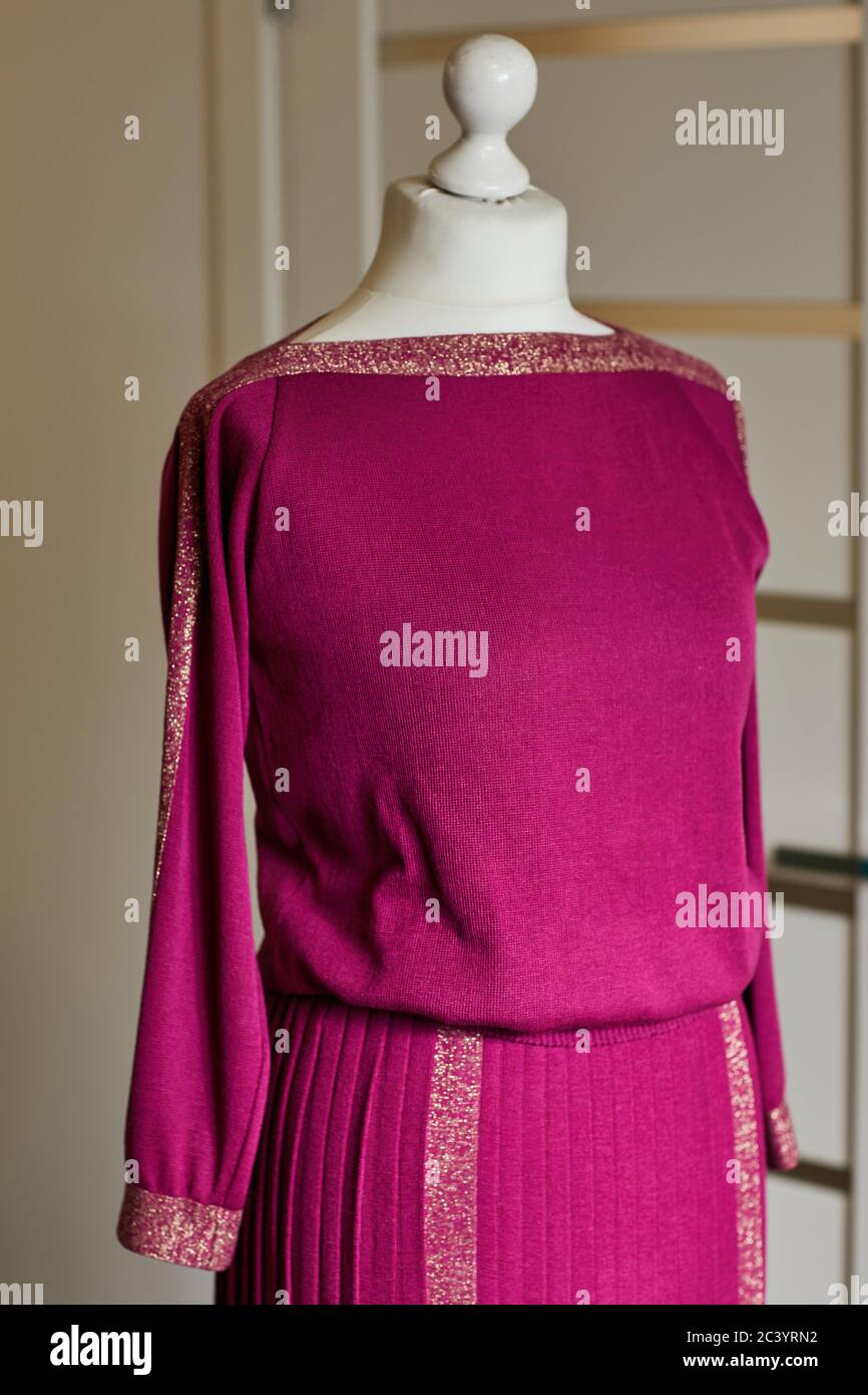 Female mannequin in pink dress in designers workplaces Stock Photo - Alamy