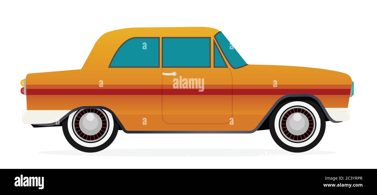 Old school car. Vector flat Stock Vector Image & Art - Alamy