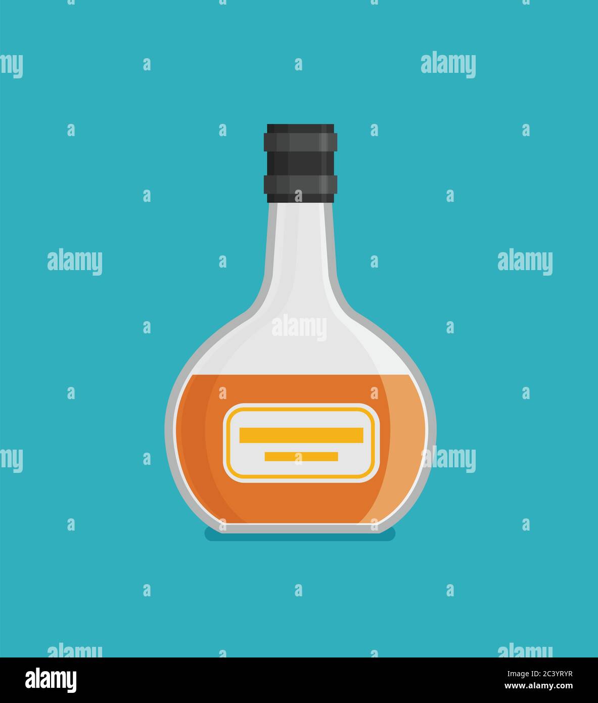 Flat vector bottle with alcohol icon Stock Vector Image & Art - Alamy
