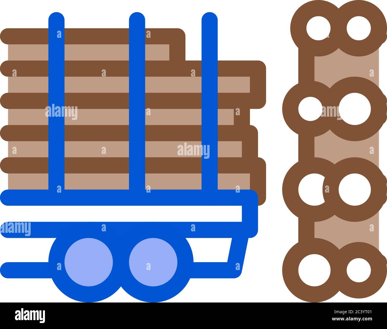 logging tree truck icon vector outline illustration Stock Vector Image ...