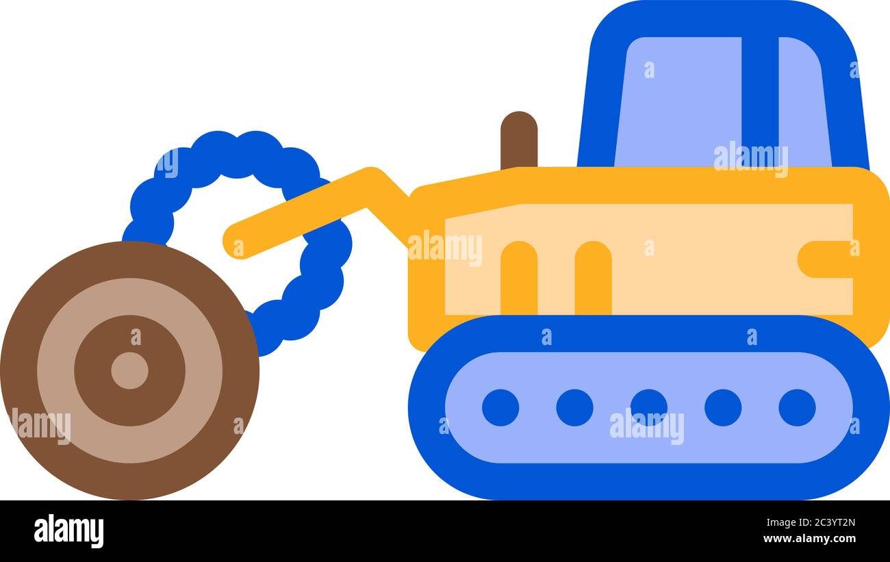logging tractor icon vector outline illustration Stock Vector Image ...