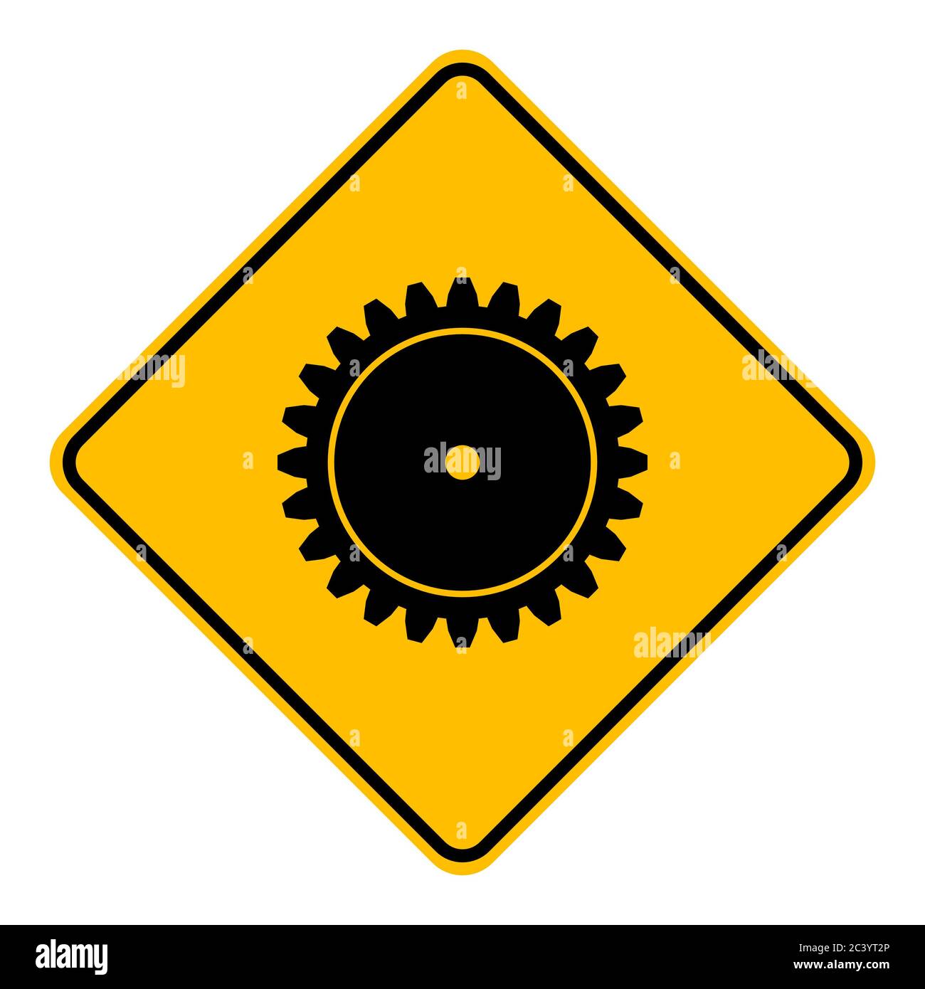 Gear and road sign Stock Photo - Alamy