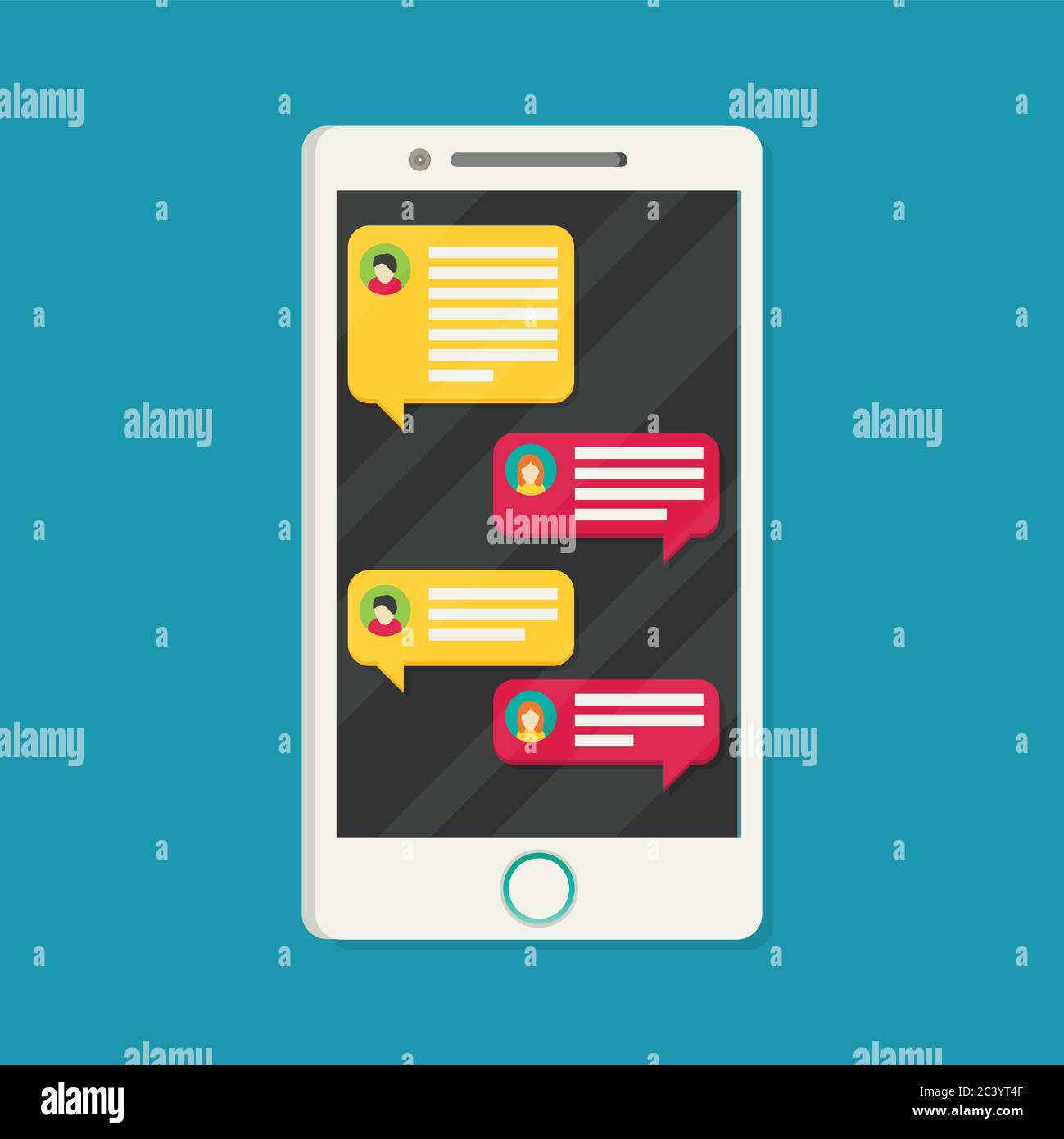 Mobile phone & messages, vector illustration Stock Vector Image & Art ...