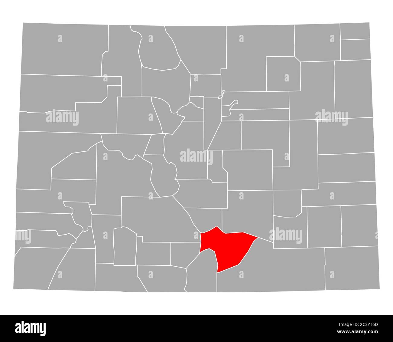 Map of Huerfano in Colorado Stock Photo - Alamy