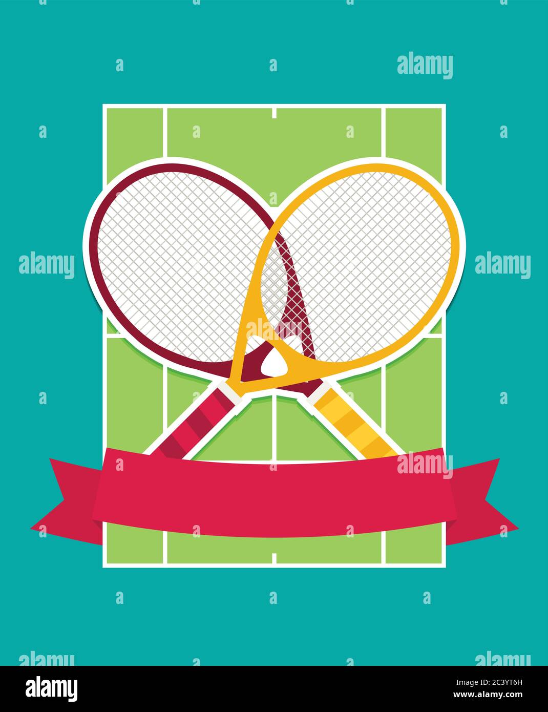 Tennis rackets ball flat Stock Vector Images - Alamy