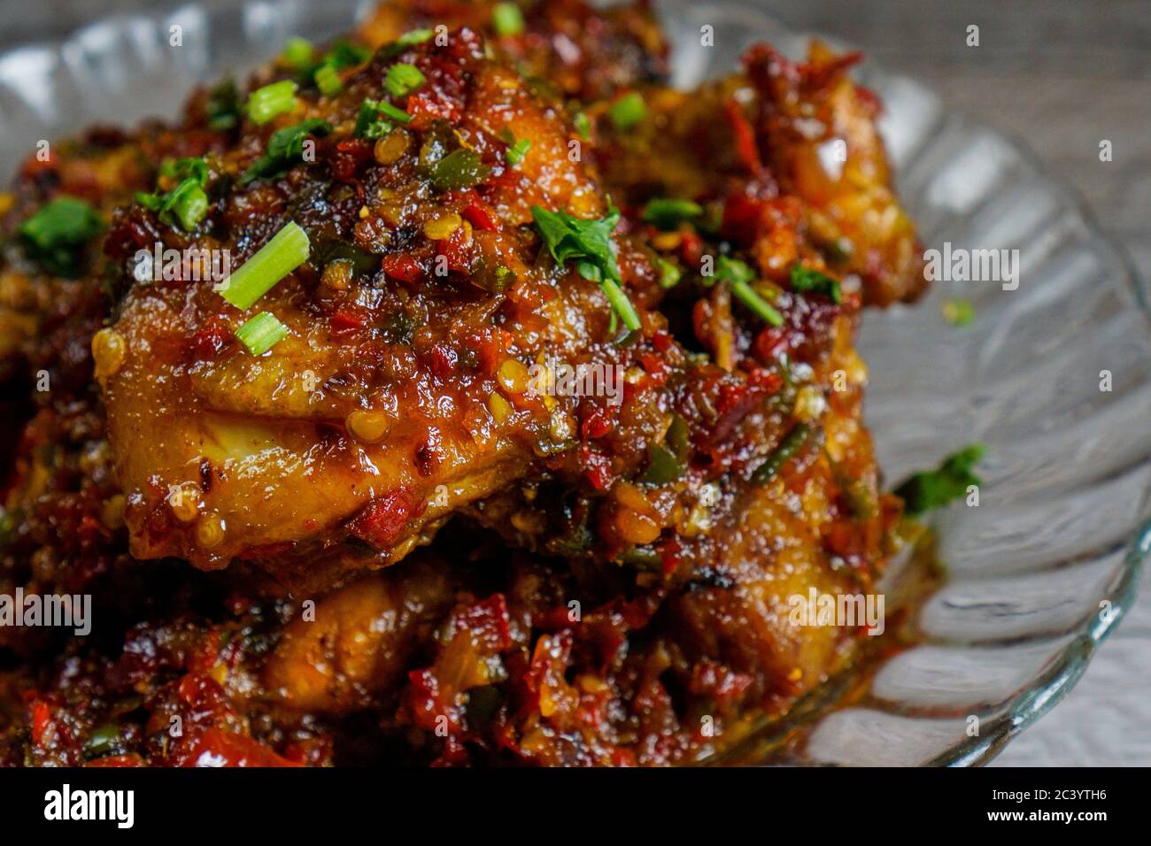 Succulent chicken meat with spicy and fragrant Balado sauce. Balado ...