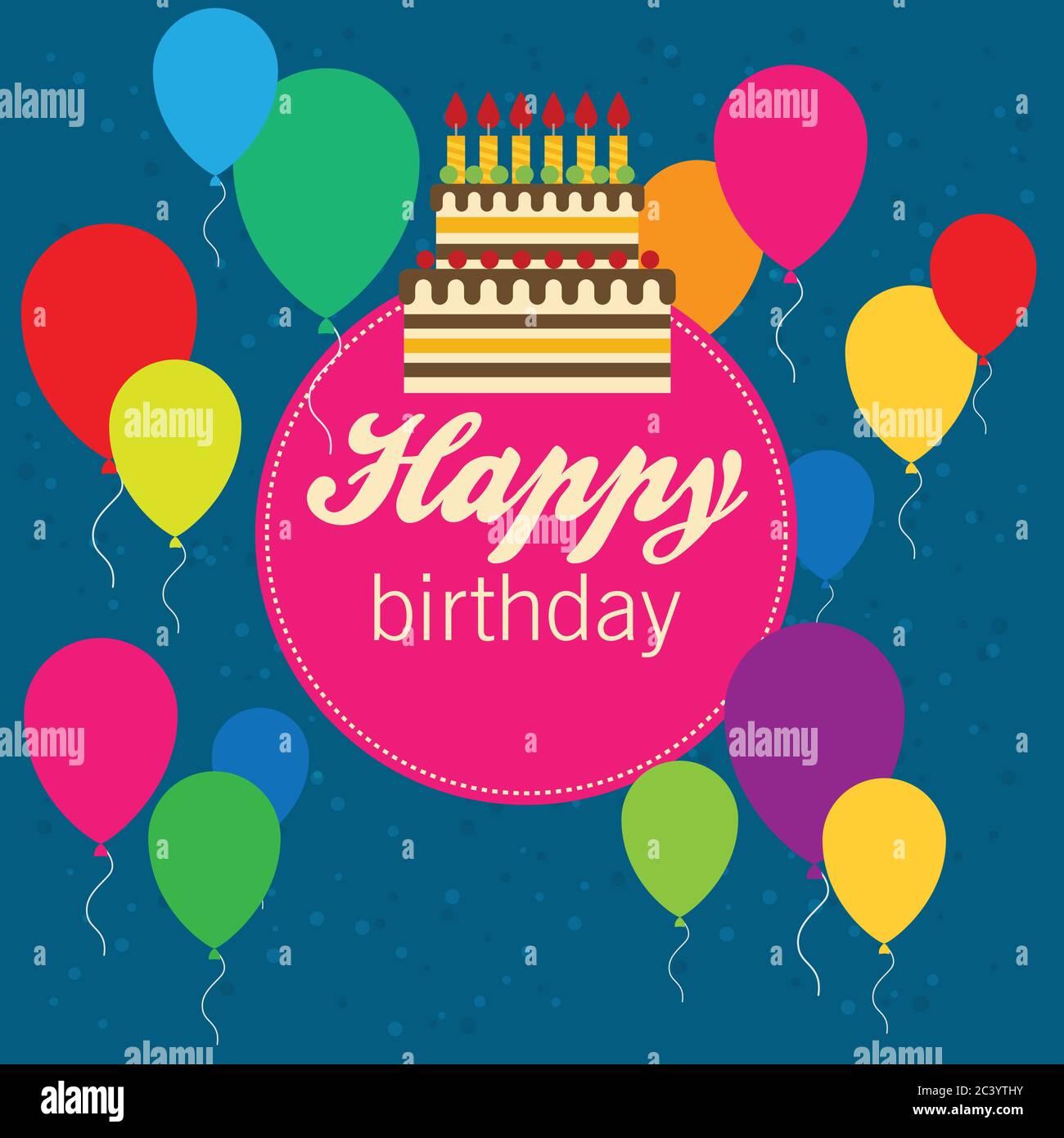 Colorful birthday background in flat design style Stock Vector Image ...