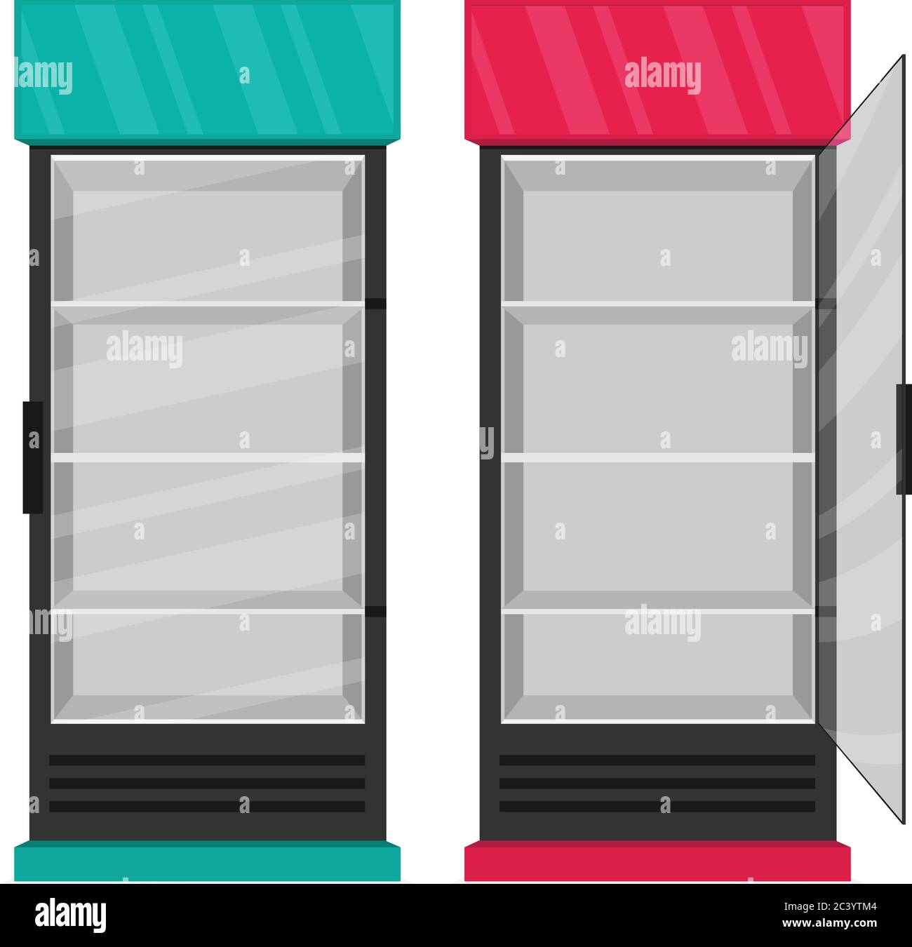 Supermarket refrigerator set. Flat vector Stock Vector Image & Art - Alamy