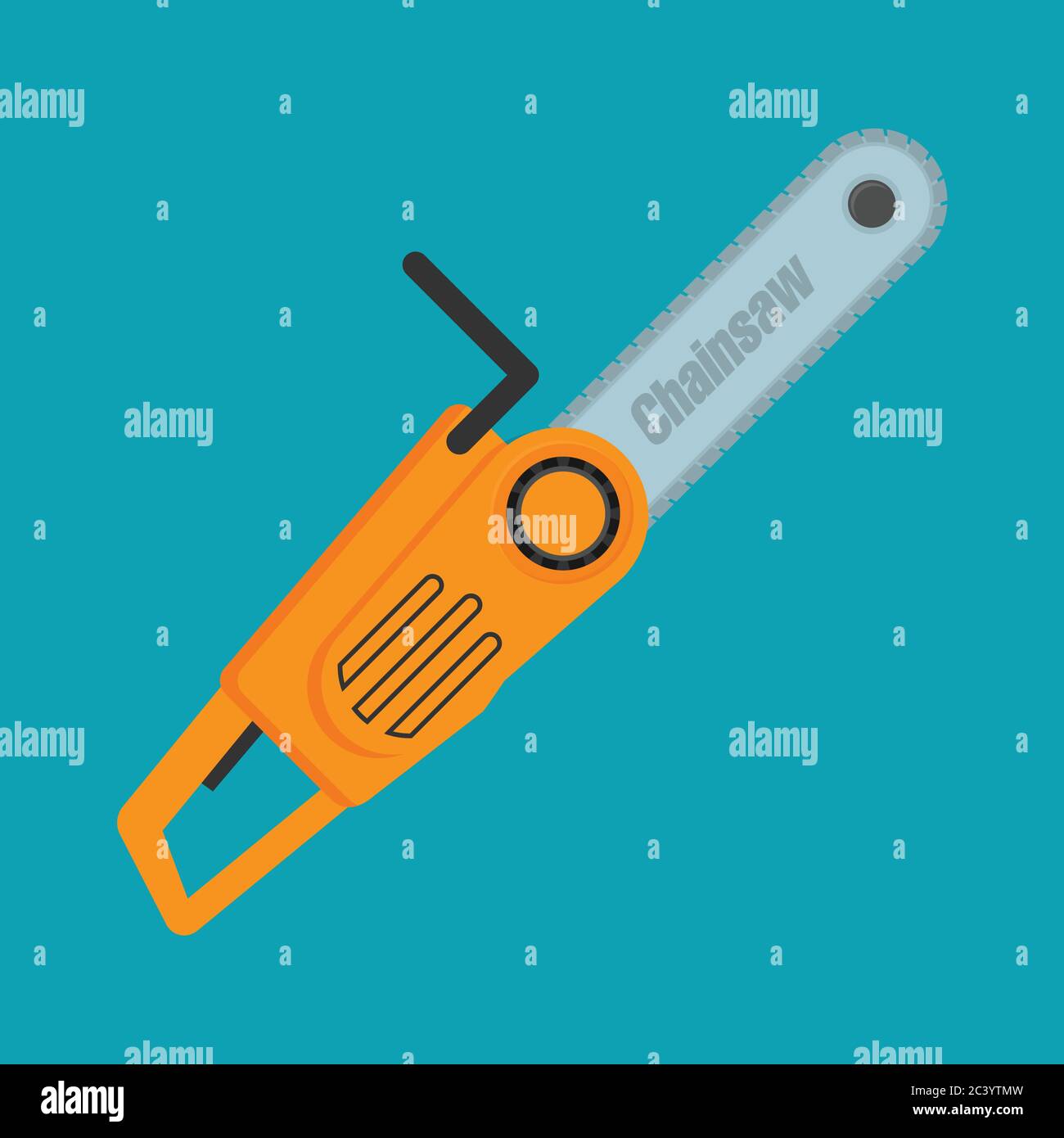 Chainsaw icon in flat style Stock Vector Image & Art - Alamy