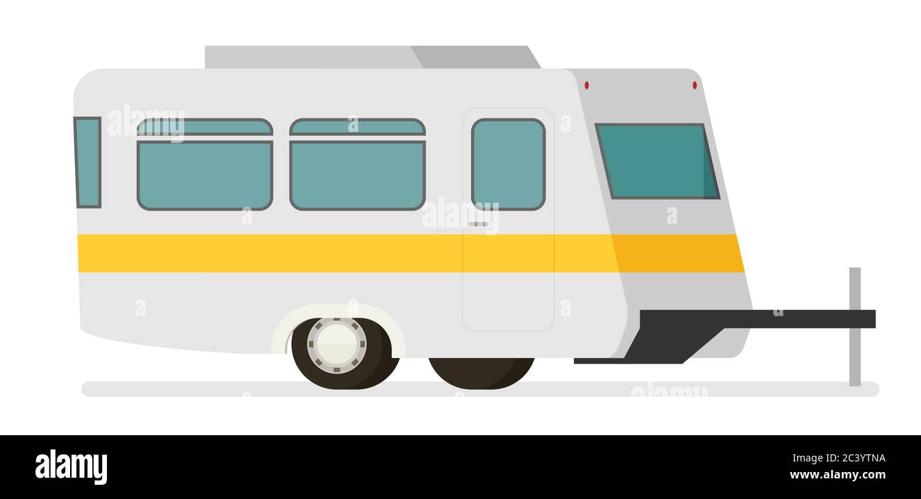 Flat trailer vector isolated on white background Stock Vector Image ...