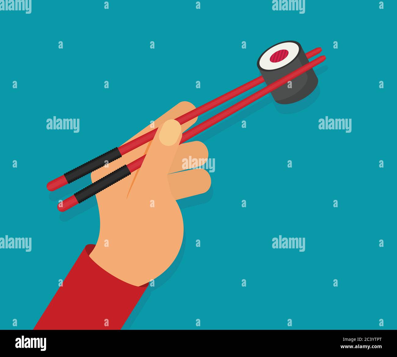 Eating sushi. Vector flat design Stock Vector Image & Art - Alamy