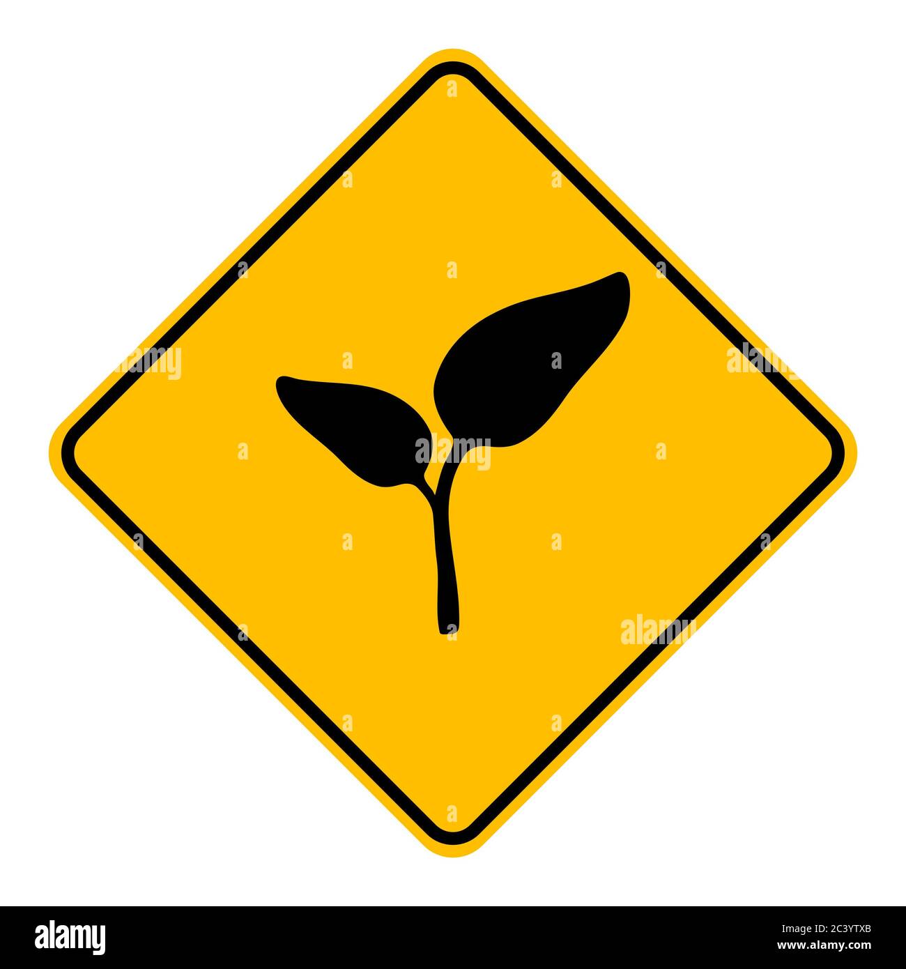 Plant and road sign Stock Photo - Alamy