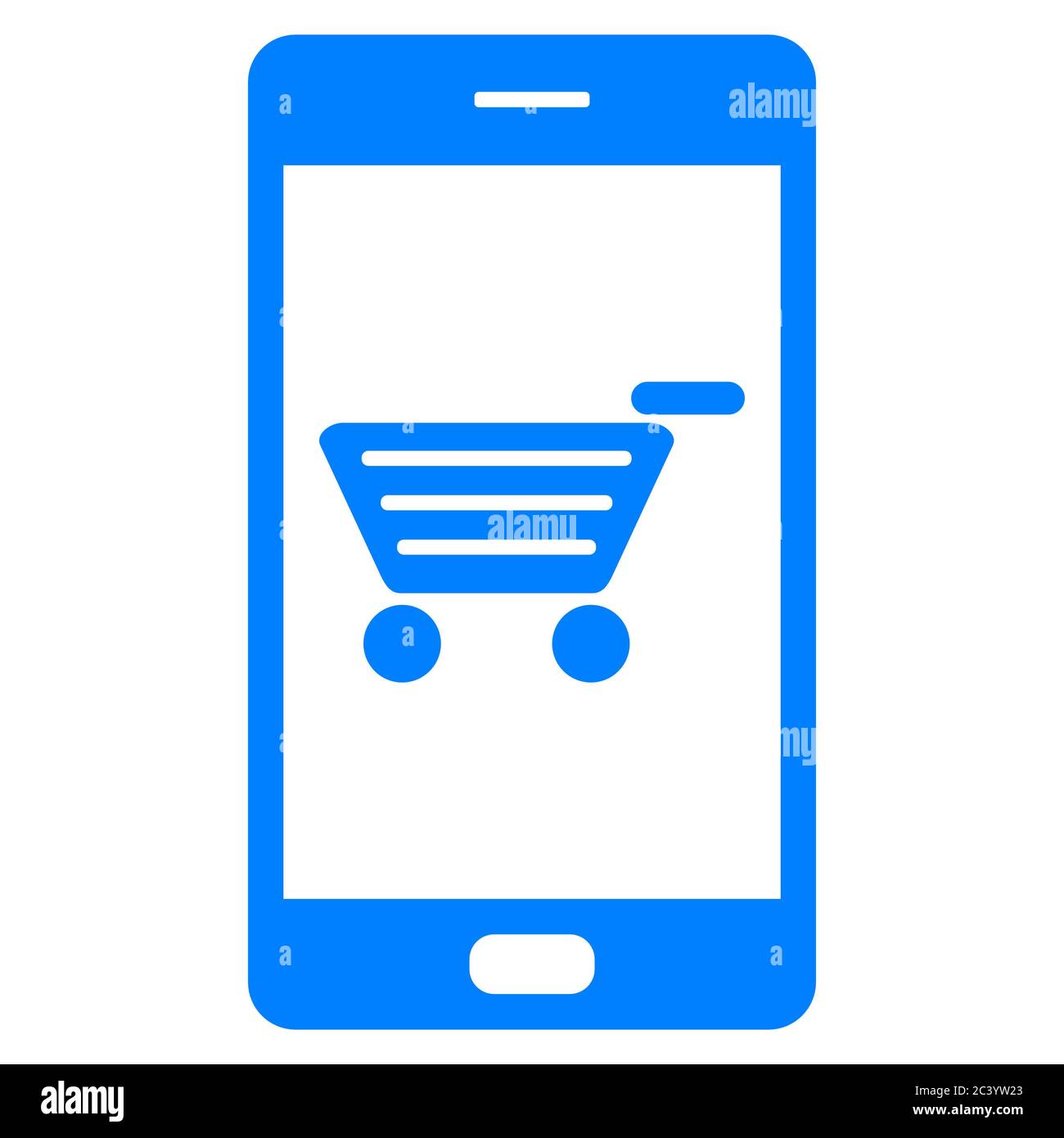 Shopping cart and smartphone Stock Photo - Alamy