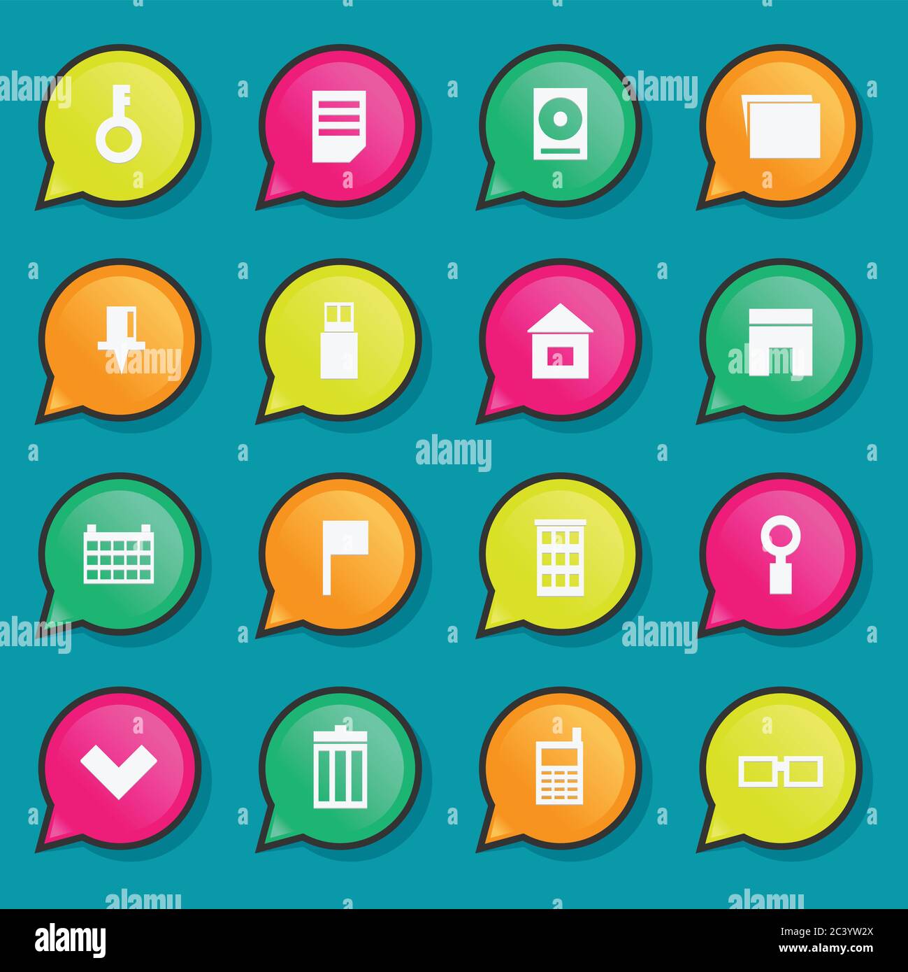Universal Flat Icons. For Web and Mobile Stock Vector Image & Art - Alamy