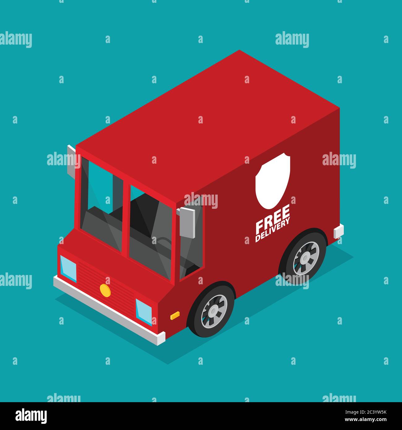 Yellow mail van Stock Vector Images - Alamy