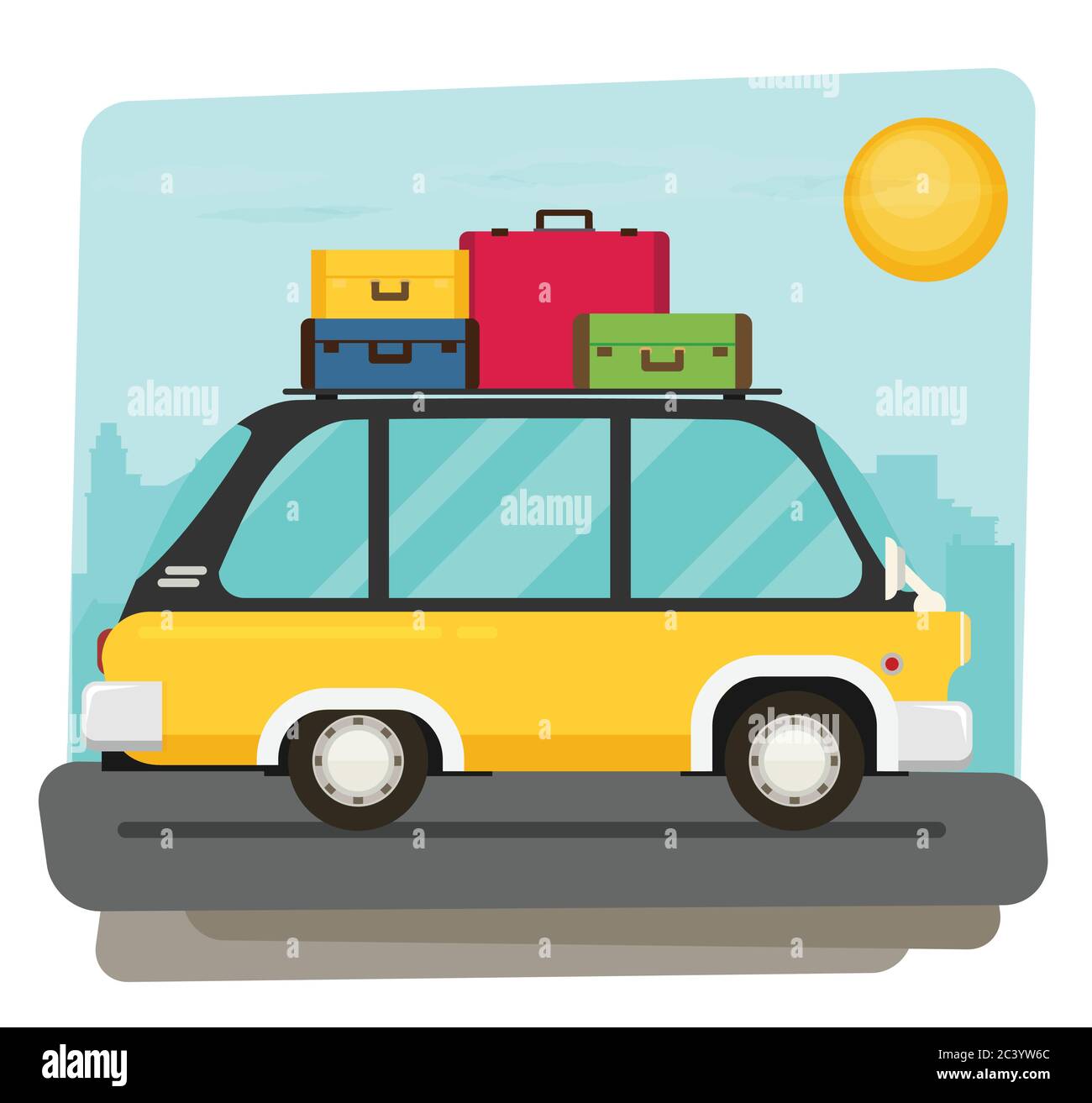 Vector illustration of a retro travel van Stock Vector Image & Art - Alamy