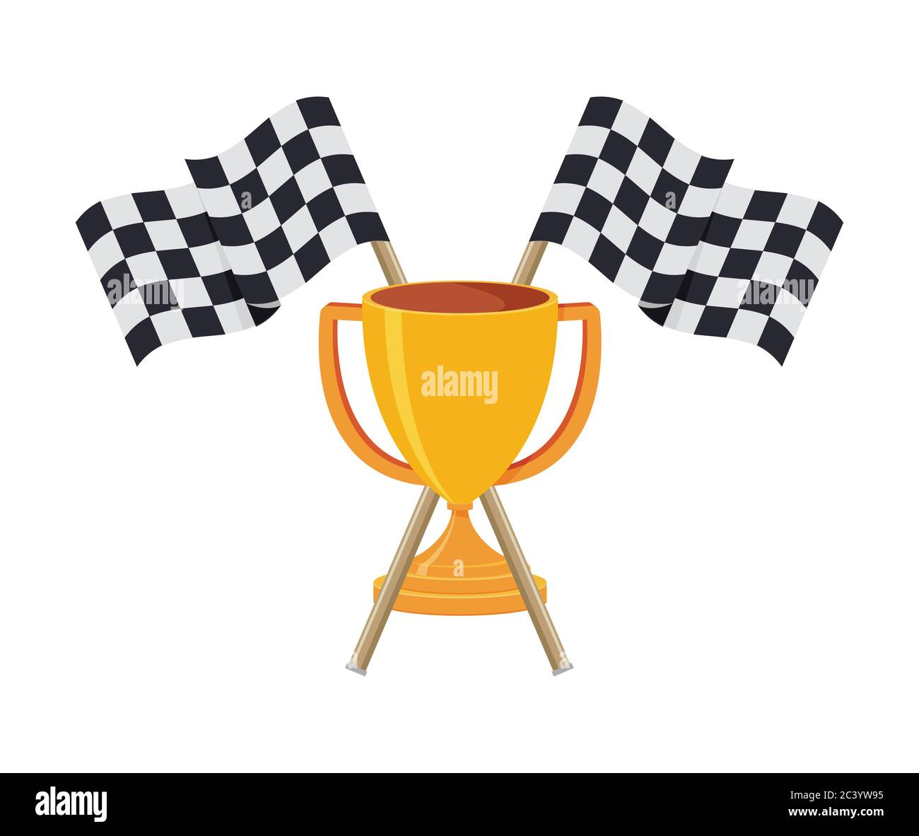 Two crossed checkered racing flags in flat style. Vector illustration ...