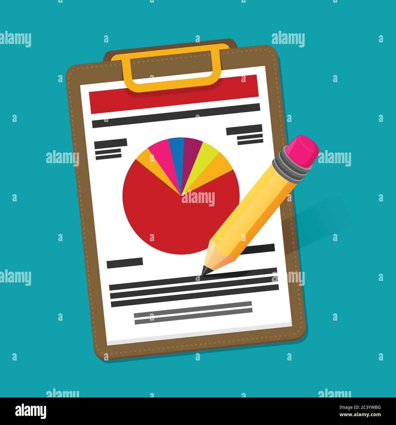 Business report paper. Modern vector illustration. Flat style design ...
